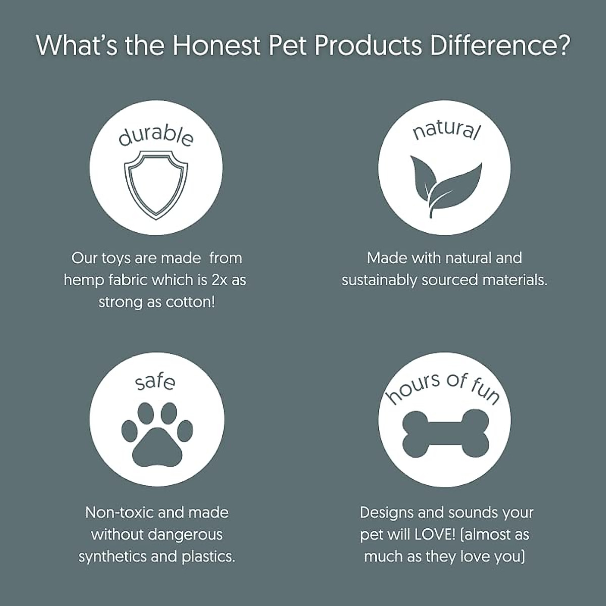 Honest Pet Products 9" Eco-Fetcher, Fetch Dog Toy for Large Dogs Breeds, Made from Natural Durable Hemp, Interactive, Eco-friendly | Made in USA