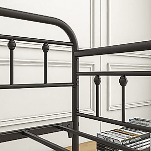 BOFENG Metal Daybed Frame Twin,Black Sofa Bed for Living Room Guest Room,Heavy Duty Steel Slats Support Platform Furniture,Platform Bed Frame with Storage No Box Spring Needed,Noise Free