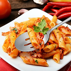 LIANYU 8 Piece Serving Utensils, Stainless Steel Flatware Hostess Serving Set, Mirror Finished, Dishwasher Safe