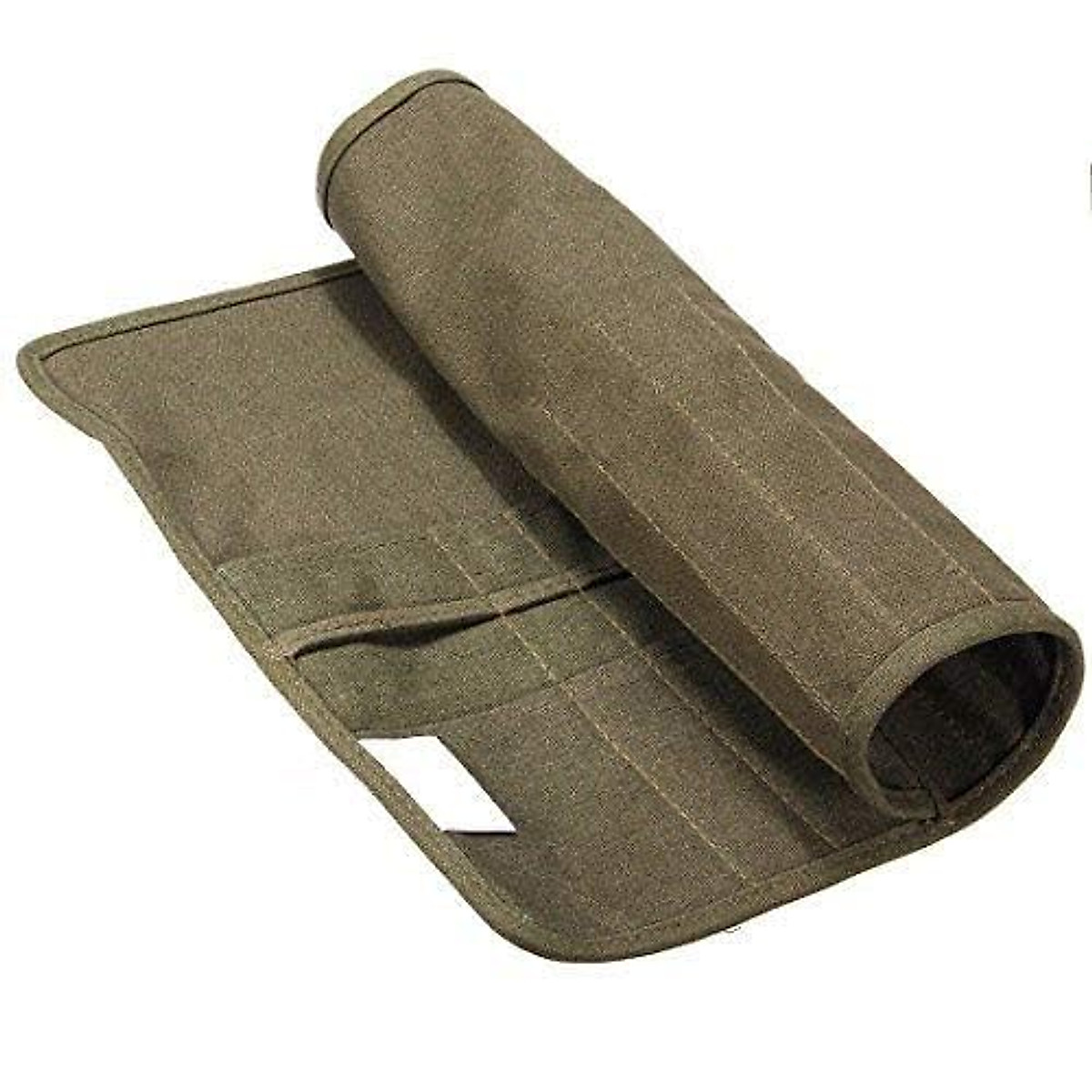 22 slots Paint Brush Case Canvas Paint Brush Holder, Roll Up Storage Bag Holder Canvas Wrap for Acrylic Watercolor Oil Face Brush - Army Green