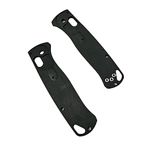 August Engineering Classic Scales For Benchmade Bugout Folding Knife 535 Precision Machined 6061 Aluminum Anodized Finish Yellow Ultem Black G10 (G10 Smooth Black) Knife Not Included