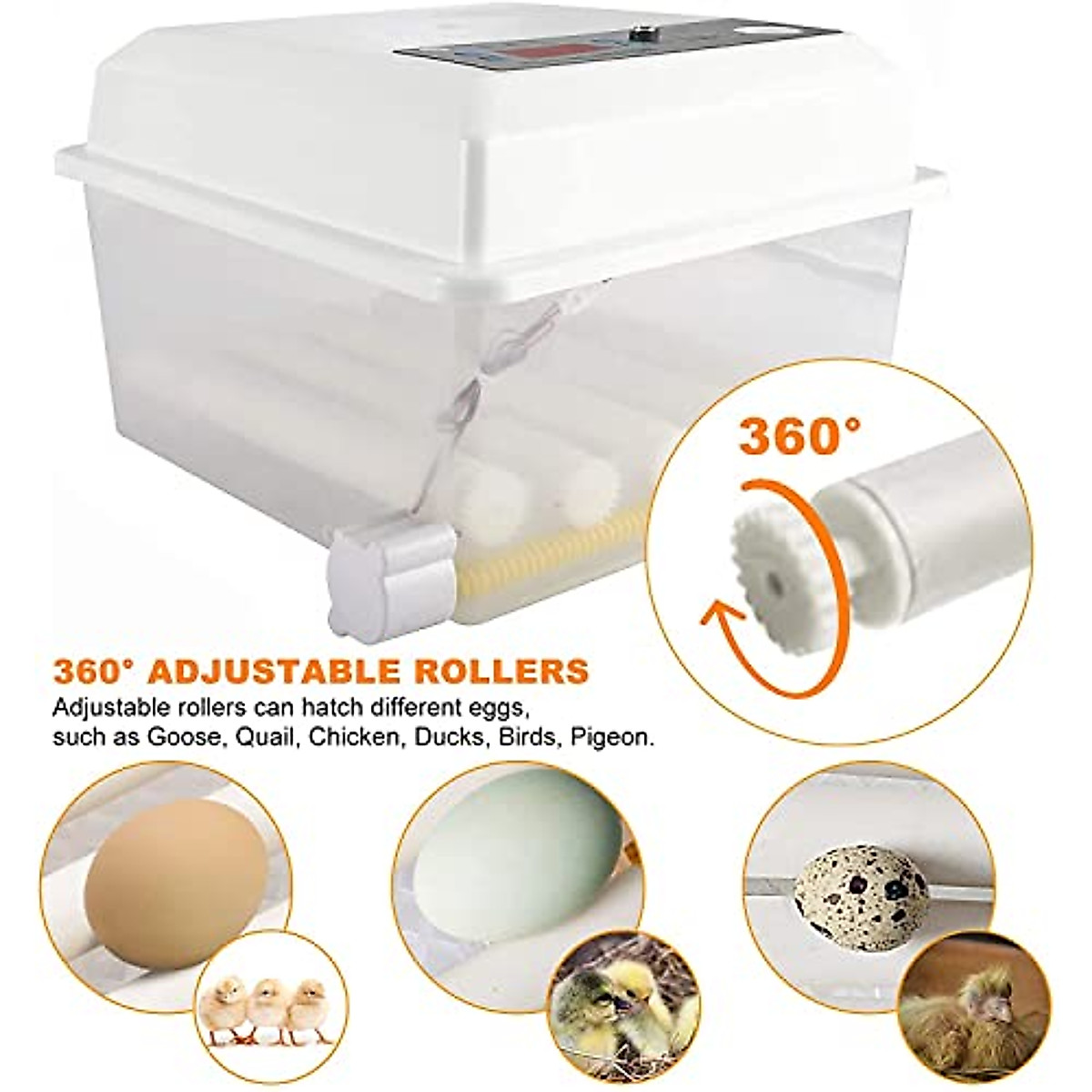 YaeCCC Egg Incubator, Automatic Egg Hatching Incubator Temperature Control for Hatching Chicken Duck Quail Bird Eggs (16 Eggs)