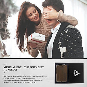 MURADIN Tactical Minimalist Wallet for Men, Slim RFID-Blocking Metal Card Holder, Front Pocket Men’s Leather Dapper Bifold Wallet with Money Clip Crazy Horse