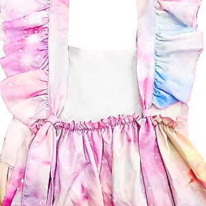 Princess Dress Square Neck Toddler Girls Dress Up Clothes Ruffles Sleeve Tie Costume for Little Girls
