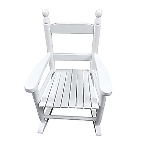 HomVent Rocking Chairs Kids/Children Solid Wood Rocking Chair w/Ergonomic High Back Front Porch Rocking Chairs Outdoor Patio Portable Chairs Small Wooden Rocker Living Room Bedroom Residential Chair