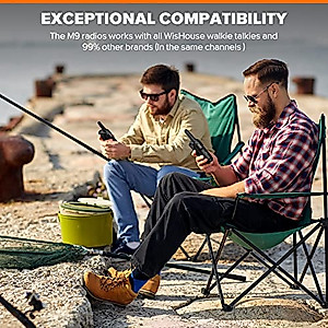 Wishouse Walkie Talkies for Adults,Radios Walkie Talkies Rechargeable Long Range 4 Pack,Family Camping Gear for Kids Hiking Accessories with Flashlight,VOX, Easy to Use (Black with Battery Charger)