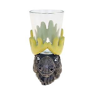 CoTa Global Moose Antler Head Tequila Cocktail Whisky Vodka Wild Animal Themed Shot Glass Home Bar Tool Party Accessory Drinkware Cute Funny Novelty Glassware Drinking Game Shooter Glasses