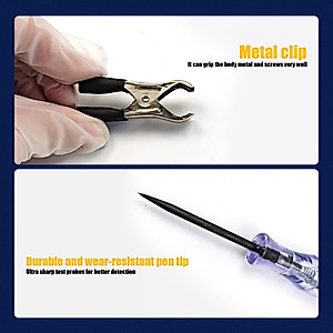 Sodcay 1 PC Automotive Test Light Digital LED Circuit Tester, DC 3V/6V/12V/24V Inductive Test Pen with 70.8 Inches Retractable Spring Wire, for Checking Vehicle Car Truck Motorcycle (Black & Red)