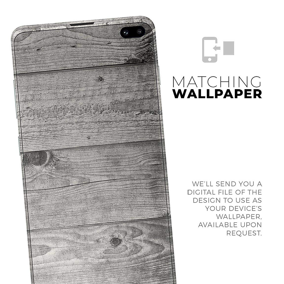 DesignSkinz Dark Washed Wood Planks 2 Protective Vinyl Decal Wrap Skin Cover Compatible with The Samsung Galaxy S20 (Screen Trim & Back Glass Skin)