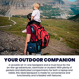 RTIC Summit Laptop Backpack, Sky Blue& Grey Medium