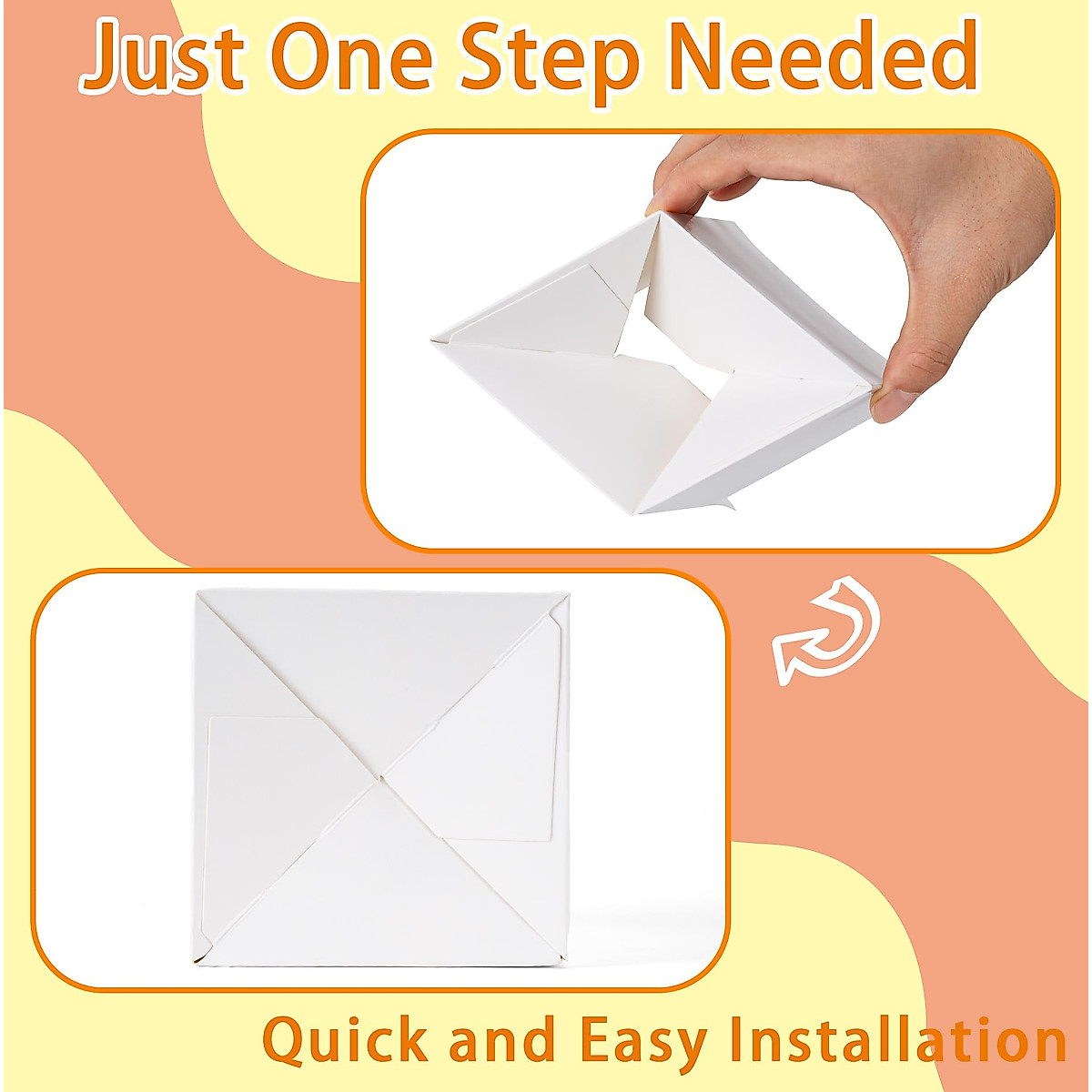 BOOMIBOO 50 Pack Individual Cupcake Containers, Cupcake Boxes with Window, Food Grade Cupcake Holders with Inserts, Stackable Deep Cupcake Carrier (White)