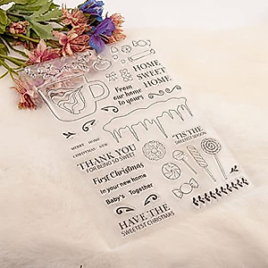 Decorative Transparent Silicone Stamp for Creative Cartoon Rubber Stamp DIY Christmas Birthday Wedding Cards Making Supp Christmas Card Making Stamps for Crafting