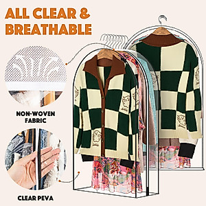 BAMALU 4 Packs 40" Clear Garment Bags for Hanging Clothes, 10" Gusseted Garment Bags for Closet Storage,Clean and tidy Plastic Garment Bags Covers for Coats, Dresses, Jackets