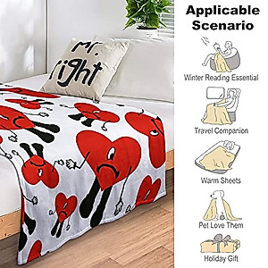 Cute Blanket Ultra Soft Lightweight Flannel Throw Blankets and Throws for Sofa Couch Living Room Kids Adults Gifts 80"x60"