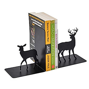 Decorative Metal Deer Bookends, Bookends for Shelves, Book Holders, Book Shelf Organizer, Desk Organizer, Heavy Duty Non-Skid Bookends, Living Room Decor, Home Decor, Creative Gift