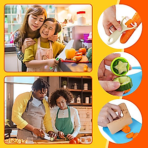 Kids Safe Knife Set for Toddlers Real Cooking - Toddler Knives Sets Kitchen Tools with Gloves Cutting Board Fruit Vegetable Crinkle Cutters