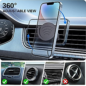 pop-tech Air Vent Phone Holder for Socket Mount, 360° Rotation Vent Clip Car Mount Silicone with Adjustable Switch Lock for Collapsible Grip/GPS Navigation & 3M Sticky Adhesive for Expanding Stand