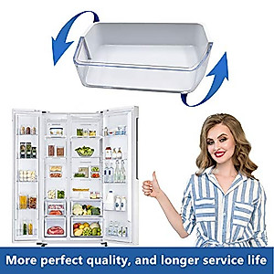 Upgraded DA97-12650A, DA63-06963A, DA63-07104A Door Shelf Basket Bin (Right Side) Compatible with Samsung RF260/RF261/RF263beaesr Refrigerators, Part number: AP5620330, 2692337 with 6 Fridge Magnets