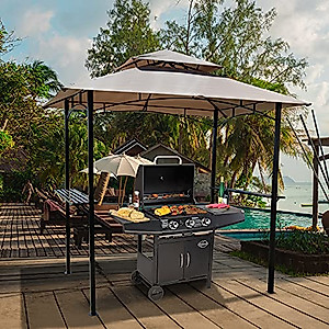 Kozyard Andra 8'X5' Soft Top Barbecue (BBQ) Grill Canopy (Tent) with 4pcs Magnetic Detachable LED Light
