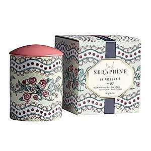 L'or de Seraphine La Roseraie Scented Candle | Fragrance No. 27 | Floral & Fruity Notes | 45 Hour Burn Time | Luxury Scented Candle for Home & Leisure | 6.4 oz