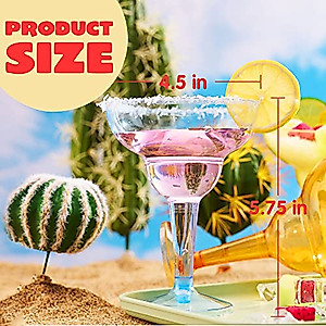 JOYIN 36 Packs Plastic Margarita Glasses Cups 12 oz Disposable Cinco De Mayo Fiesta Party Decoration for Fun Taco Party Supplies, Neon Cocktail Cups, Mexican Theme for Carnivals