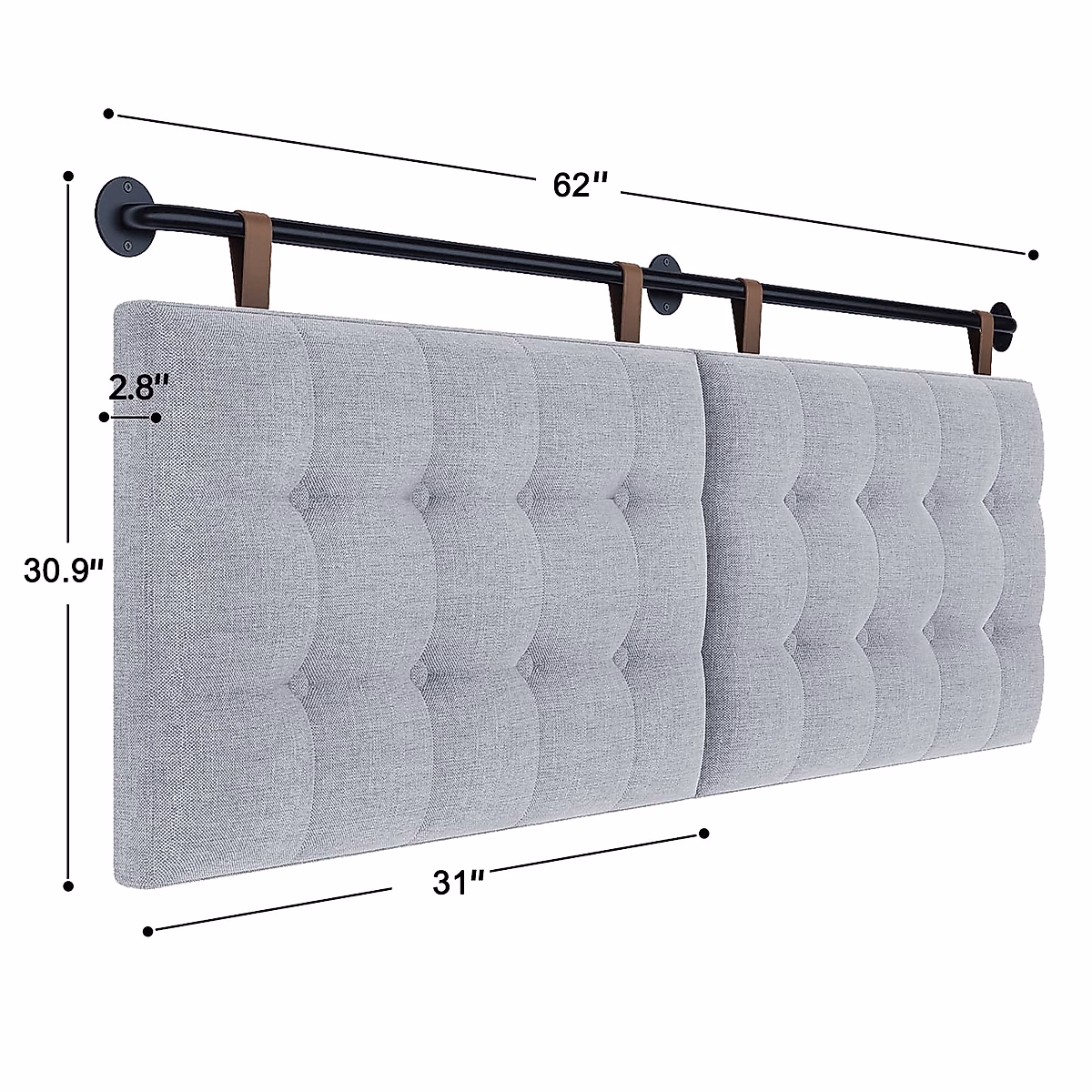 HouseMila Headboards for Queen Size Bed, Wall Mounted Headboard with Fine Linen Upholstery and Button Tufting, Adjustable Heigh Headboard for Bedroom(Queen,Grey)