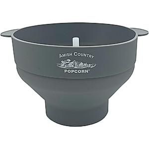 Amish Country Popcorn - Baby White (6 Pound Bag) and Grey Silicone Popcorn Popper Bundle | Small & Tender Popcorn | Popper is BPA and PVC Free with Handles, Dishwasher Safe
