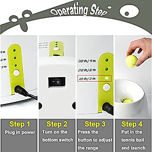 Piwerod Automatic Dog Ball Launcher, Tennis Ball Thrower Machine for Small and Medium Dogs, Interactive Dog Toys, 3PCS Tennis Balls Included (2 inch)