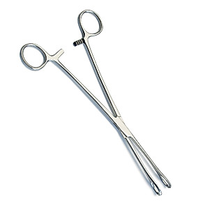 Grafco Foerster Sponge Forceps, Curved & Serrated Tips, 9.5" Long, 2734