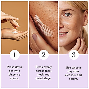 LilyAna Naturals Face and Neck Moisturizer for Women and Men - Moisturizer Face and Neck Cream for Dry Skin and Dark Spot Brightening - Rose and Pomegranate Extracts - 1.7oz