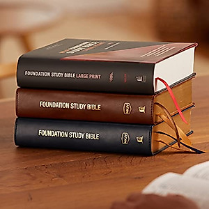 NKJV, Foundation Study Bible, Large Print, Leathersoft, Blue, Red Letter, Thumb Indexed, Comfort Print: Holy Bible, New King James Version