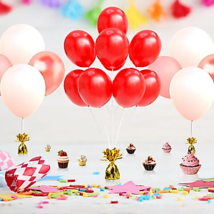 BOROSO 12PCS Balloon Weight Metallic Heavy Solid Balloon Pendant Pack Holder For Table Centerpieces Birthday Wedding Chrismas Party Decoration (Metallic Gold)