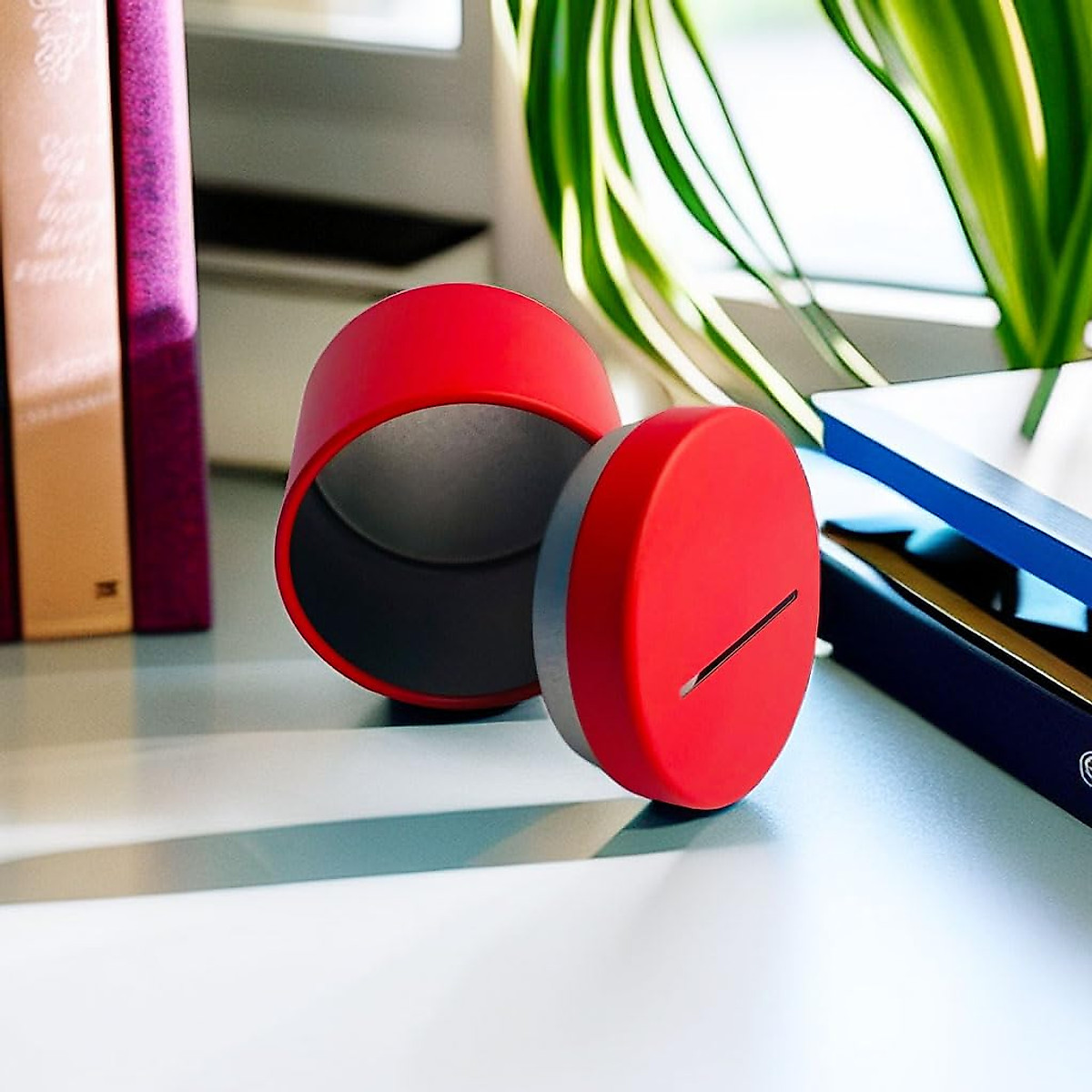 KUQILEY Postage Stamp Dispenser - Stamp Roll Dispenser Red Iron can Material Stamp Dispenser Compact and Impact-Resistant for Desk Organization of Home Office Supplies