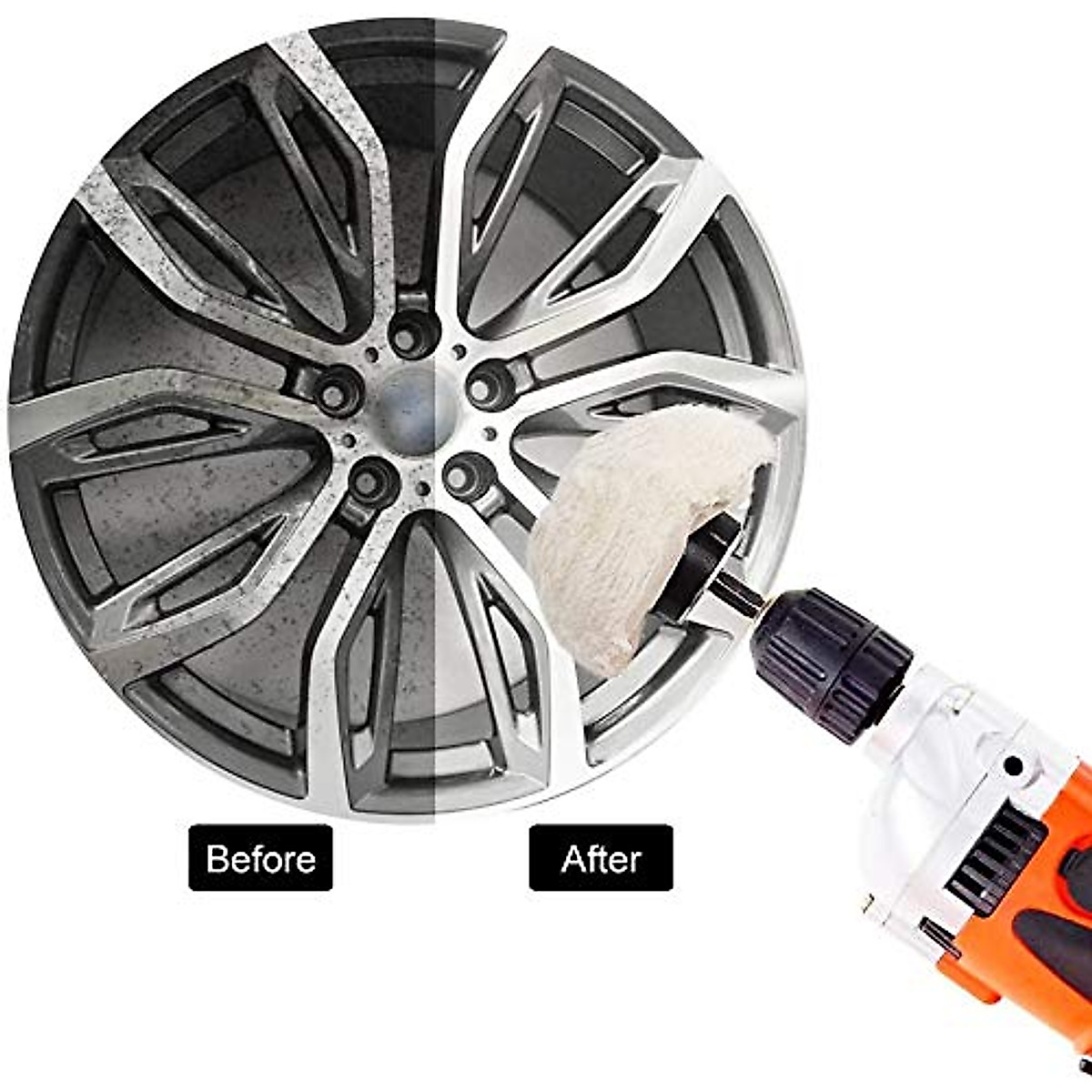 Buffing Polishing Wheel for Drill - 8Pcs Polishing Wheel Cone/Column/Mushroom/T-Shaped Wheel Grinding Head with 1/4 Handle for Manifold/Aluminum/Stainless Steel/Chrome etc.