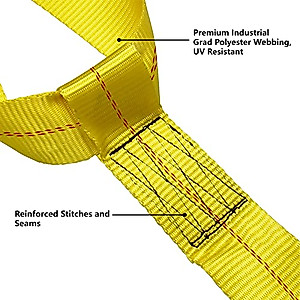 BANG4BUCK 2 Pieces 5ft Universal Adjustable Tie Down Tow Dolly Basket Straps for Demco Kar Kaddy Dollys 10,000 lb Strength with 2 Flat Hooks