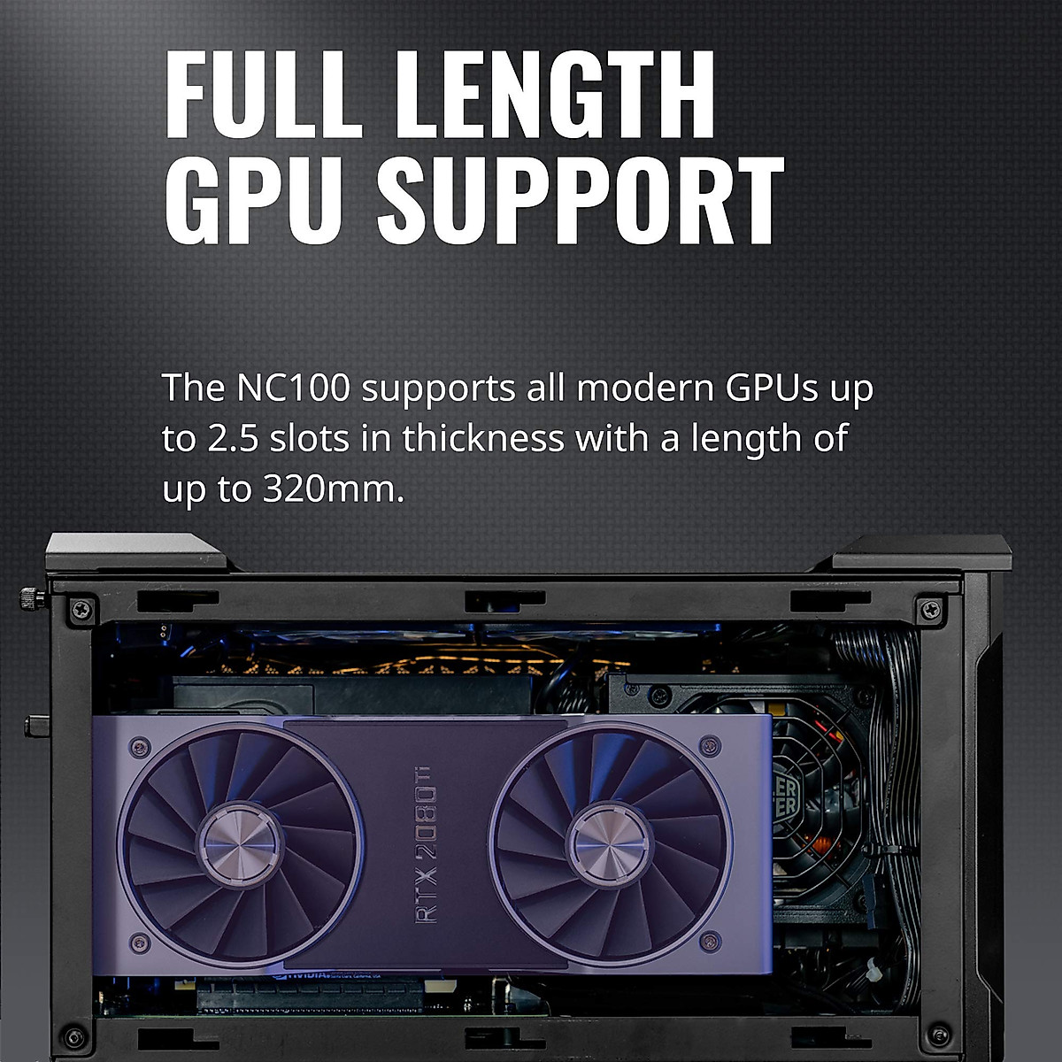 Cooler Master MasterCase NC100 SFF Small Form Factor 7.9 Liter Case with V650 Gold SFX PSU, GPUs 2.5 Slots up to 320mm for Intel(r) NUC 9 Extreme Element, Black