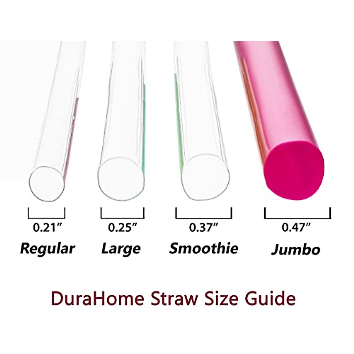 Jumbo Smoothie Straws Extra Wide - Individually Wrapped 100 Pack, BPA Free Milkshake Straw 0.47" Multi Colored Large Disposable For Boba Tea, Extra Durable Thick Restaurant Quality - by DuraHome