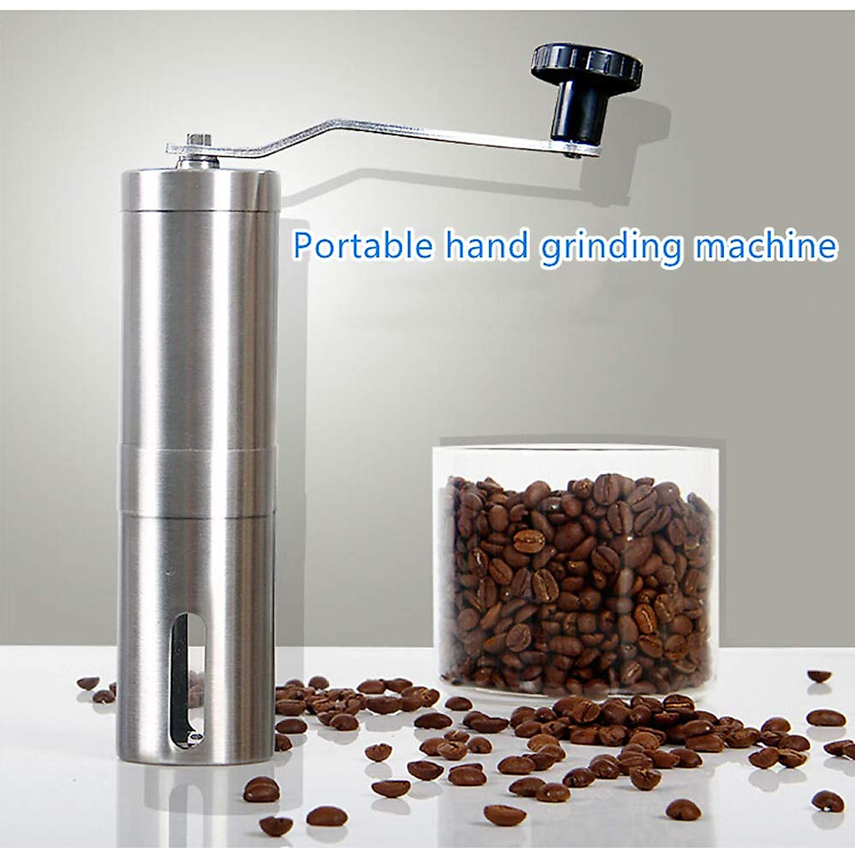 SFXFJ Manual Burr Coffee Grinder - Adjustable Settings for French Press, Espresso, Drip Coffee, Turkish Brew - Stainless Steel Handheld Grinder