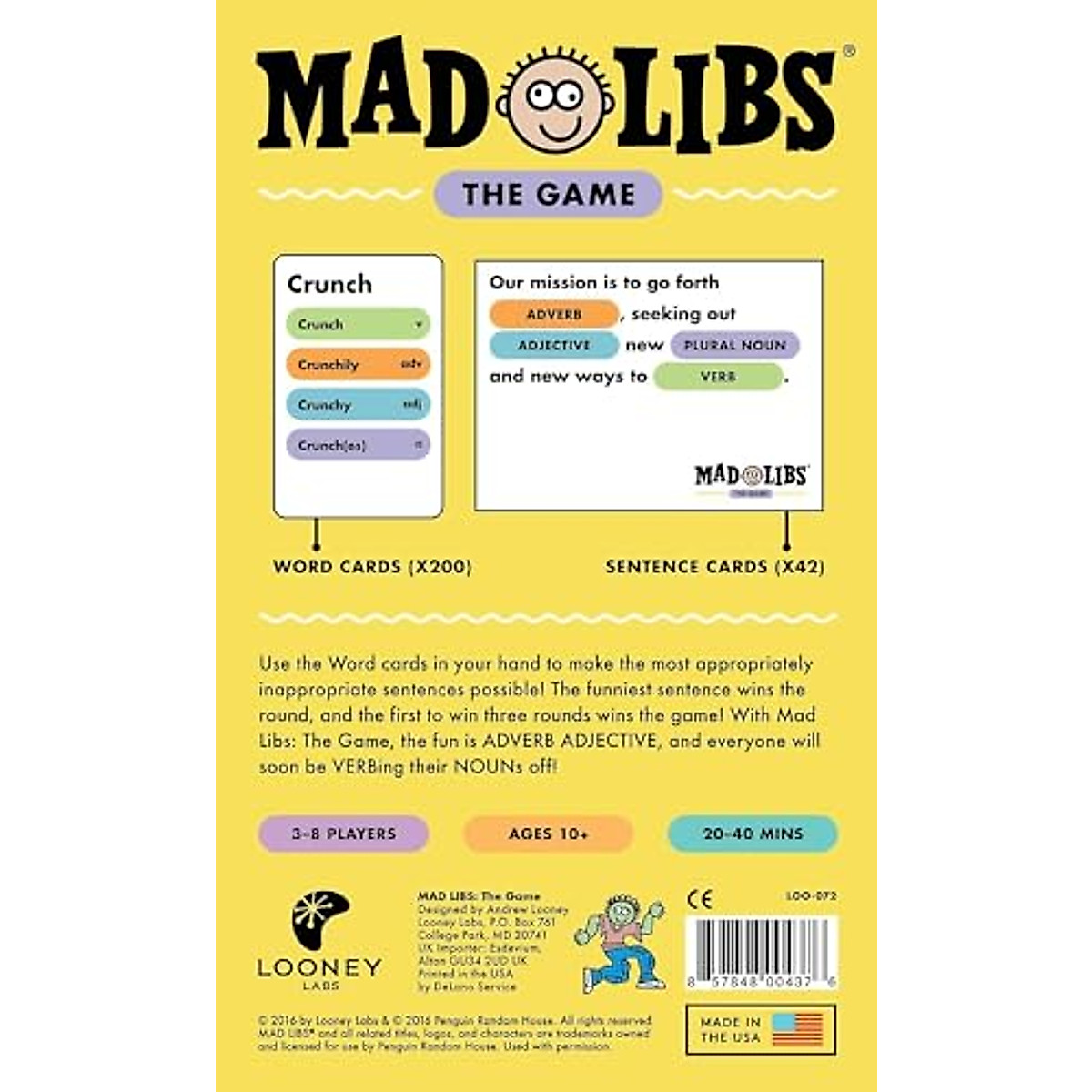 Looney Labs Mad Libs: The Game - Classic Fun for Family Game Night