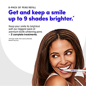SmileDirectClub Teeth Whitening Kit - 8 1.4ml Gel Pens - Professional Strength Hydrogen Peroxide - Pain Free and Enamel Safe - Up to 9 Shades Whiter in 1 Week
