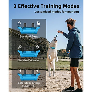 Bousnic Dog Shock Collar with Remote - [New Edition] 4000FT Dog Training Collar for Large Medium Small Dogs (8-120lbs) Waterproof E Collar with Beep, Vibration, Safe Shock