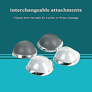 Homedics Back Massager - Heated Automatic Percussion Back, Body and Neck Massager with Duel Pivoting Heads, Interchangeable Nodes, for Shoulders, Legs and Feet, White