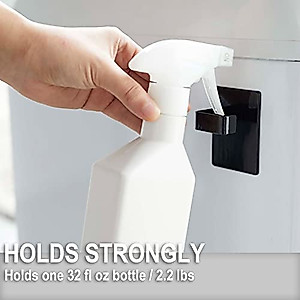 MORNIIE Multipurpose Magnetic Hooks. Hanger Organizer & Spray Bottle Holder. Hanger Stacker for Laundry Area. Spray Bottle Holder for Kitchen Organization Holds up to 32 fl oz. White, 2 Pcs
