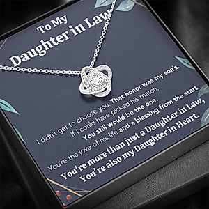 Daughter in Law Necklace Gift From Mother in Law To My Daughter in Law Honor Pendant Jewelry with Message Card and Gift Box. Surprise Gift for Daughter in Law. Daughter in Law Gift. Necklace for