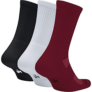 Nike Unisex Jordan Jumpman Crew Socks (3 Pack) Black/White/Gym Red (Men's Shoe Size 8-12)