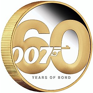 2022 P James Bond 60 Years 2 oz gilded silver coin $2 Seller Proof