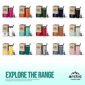 Arctic Tumblers | 20 oz Matte Turquoise Insulated Tumbler with Straw & Cleaner - Retains Temperature up to 24hrs - Non-Spill Splash Proof Lid, Double Wall Vacuum Technology, BPA Free & Built to Last