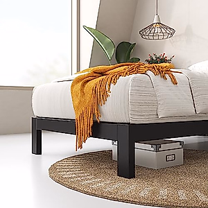 ZINUS Arnav Metal Platform Bed Frame / Wood Slat Support / No Box Spring Needed / Easy Assembly, Black, Twin