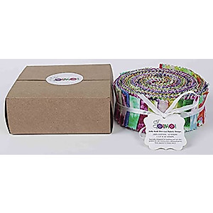 Soimoi 40Pcs Tie Dye Print Cotton Precut Fabrics for Quilting Craft Strips 2.5x42inches Jelly Roll - Multicolor