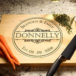 USA Handmade Wood Cutting Board Laser Etched With your Anniversary Date and Names! Sizes SM-XXL Wedding gifts, Anniversary Gifts, Christmas Gifts, or Bridal Shower Gifts By Naked Wood Works